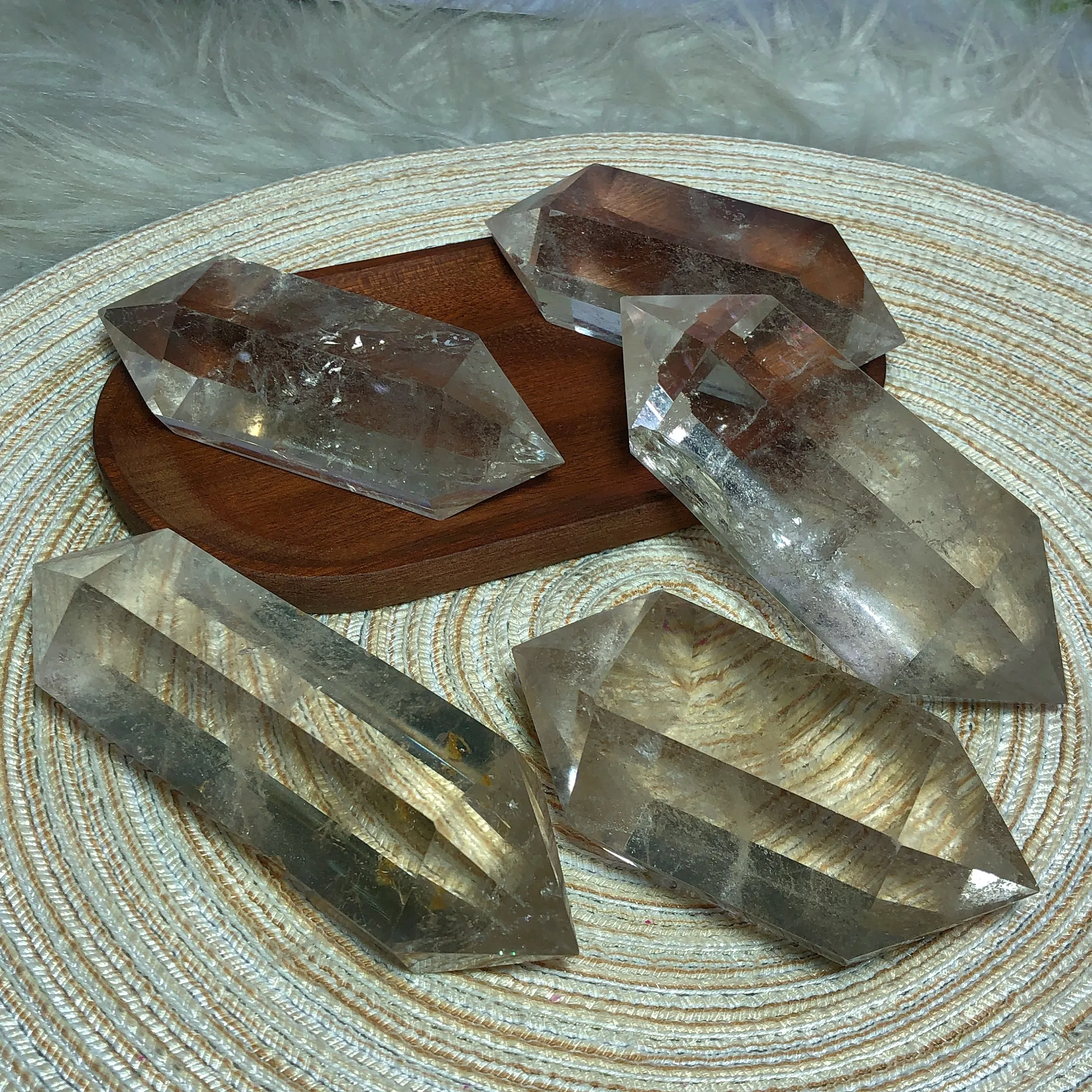 DHgate.com:Clear Quartz Crystal Rainbow Double Tower Point: High-Grade ...