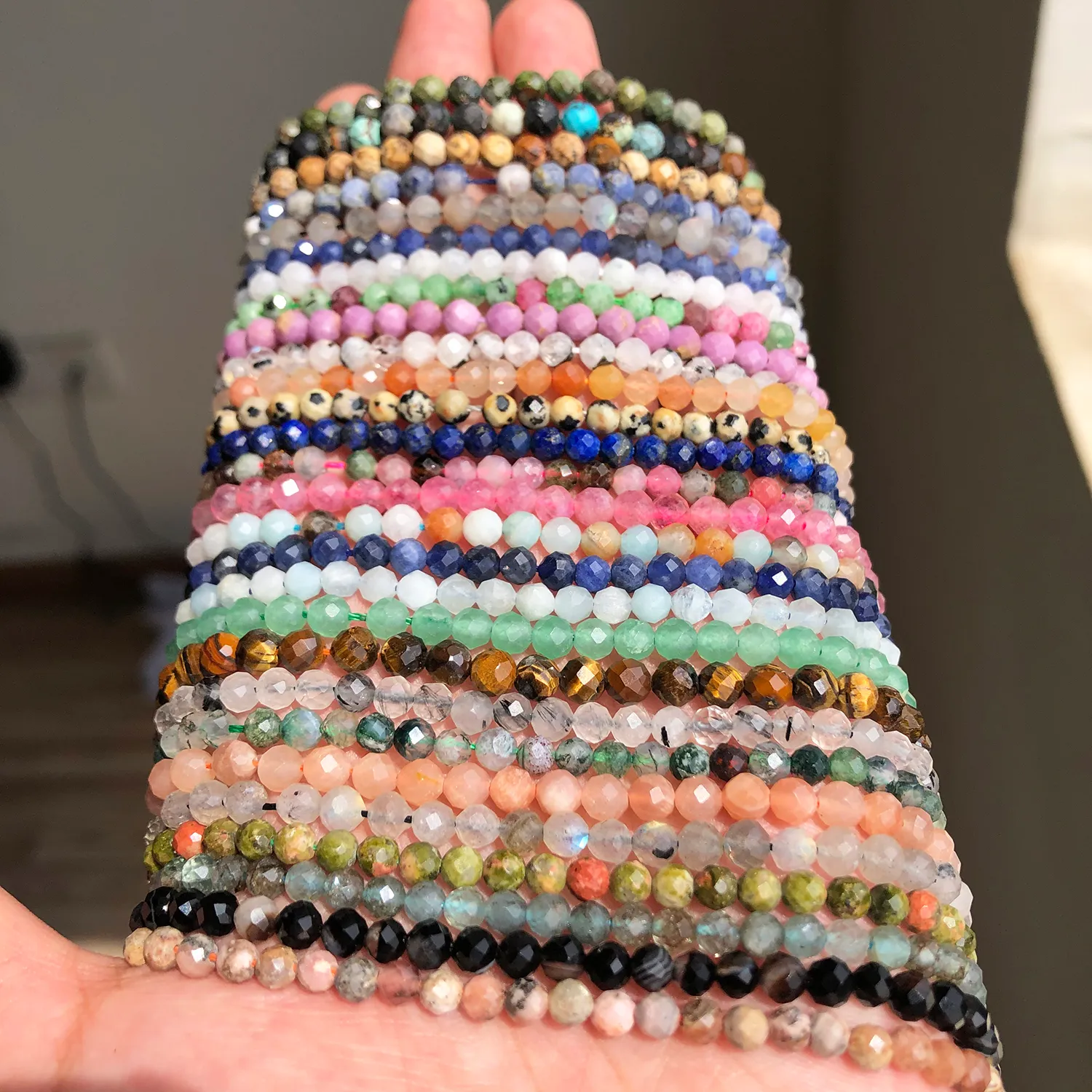 2 3 4mm Faceted Natural Stone Beads Labradorite Kyanite Turquoise ...