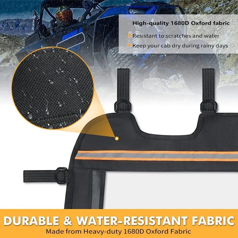 UTV PVC Upgraded Rear Windshield Side Panel Guard Mesh Nets for Polaris ...