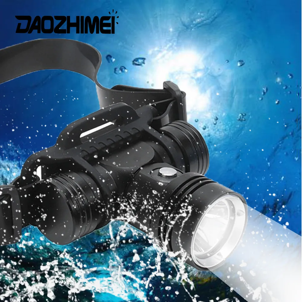 Diving Flashlight Waterproof Headlamp - 3-Mode Underwater Dive ...