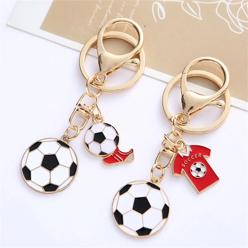 Football Pendant Keychain Soccer Player Shoes Model Metal Alloy Bag ...