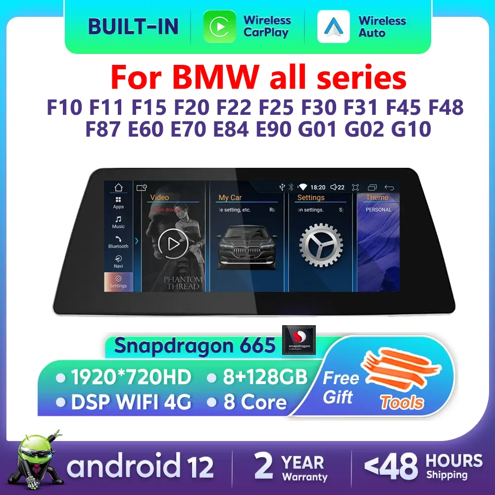 DHgate.com:ID8 Car Stereo Player - Android 12 Apple CarPlay Multimedia Audio Receiver for BMW ...