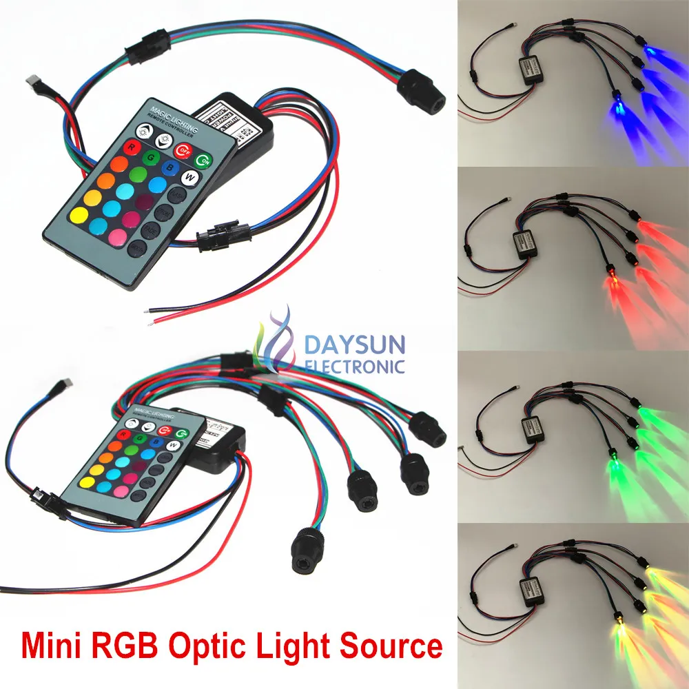 RGB Side Glow Fiber Optic Illuminators DC 12V Light Source Engine with ...