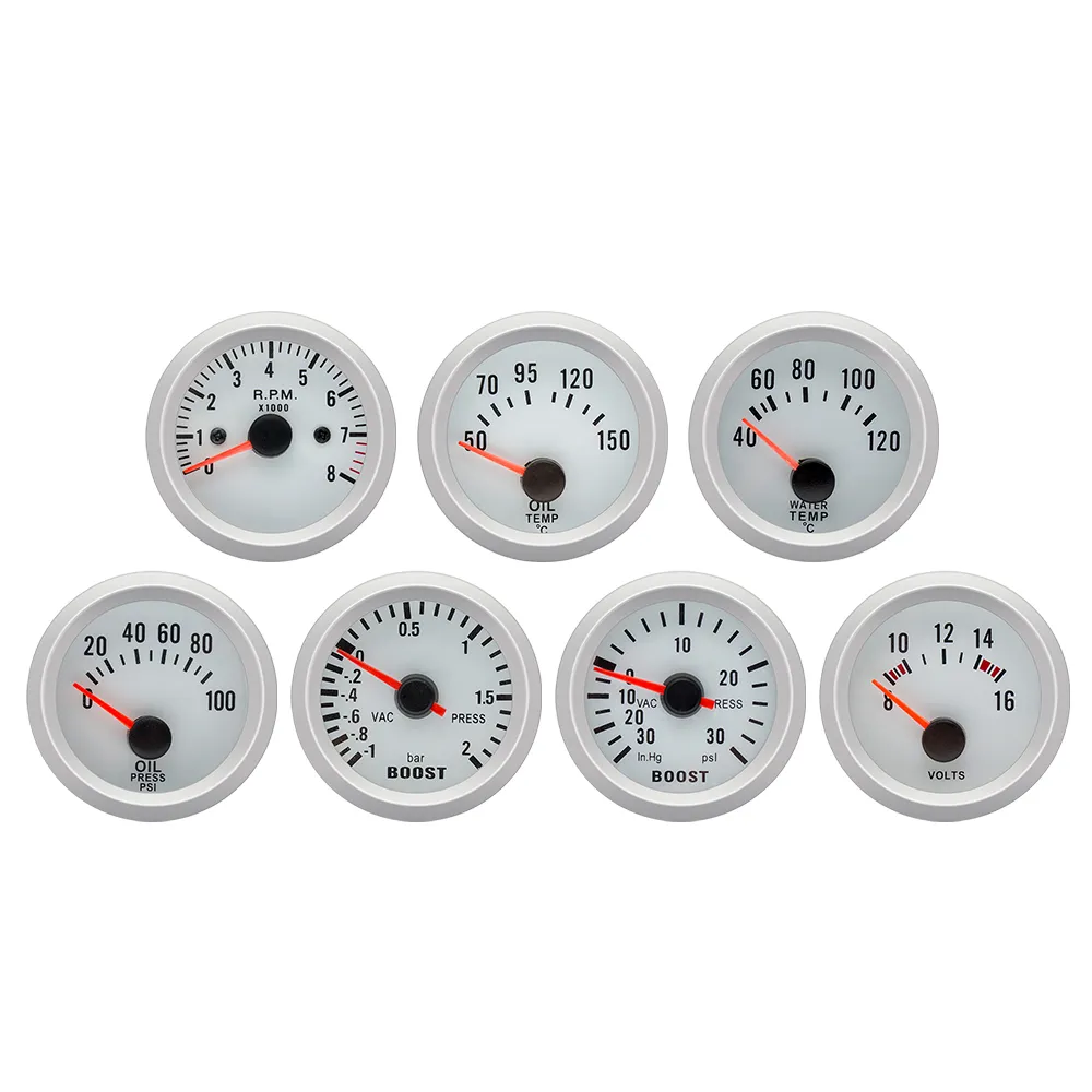 Universal 52mm Tachometer RPM Water Temp Oil Temp Oil Pressure ...