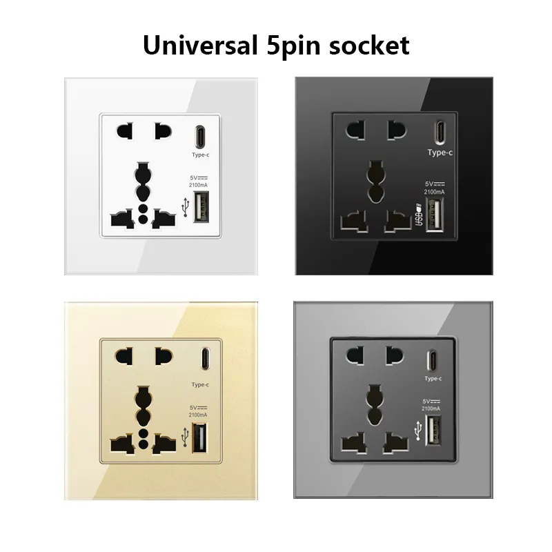 DHgate.com:Smart Dual USB Wall Power Outlet: Black Type-C Universal ...