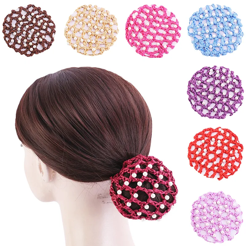 Pearl Hair Net - Elastic Ballet Snood Bun Cover for Women and Girls ...