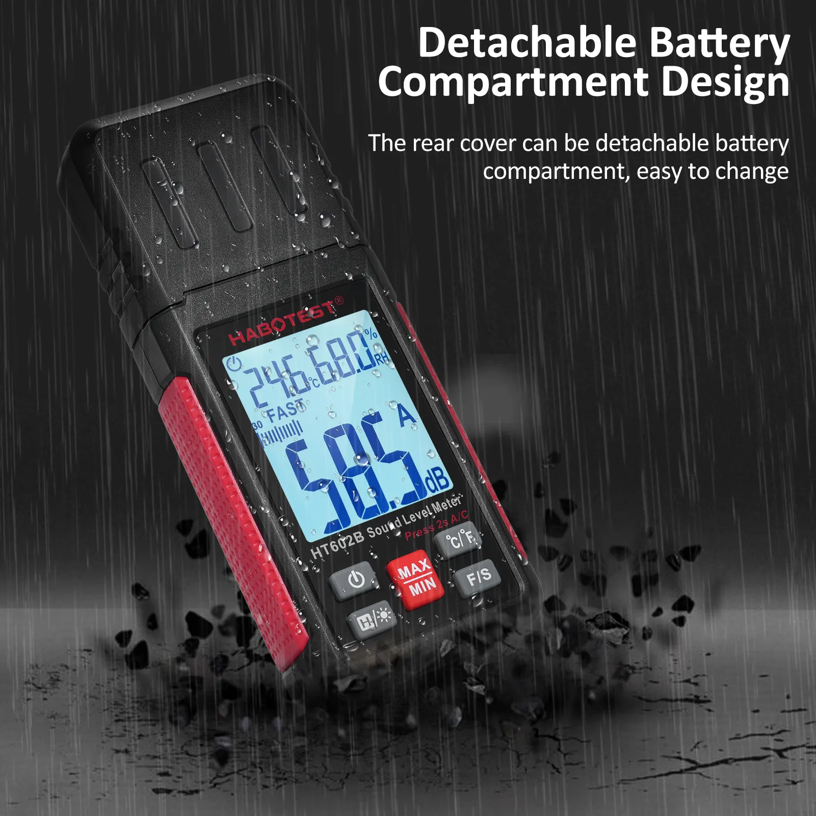HT602B Digital Sound Level Meter - Portable Noise Decibel Meter with ...