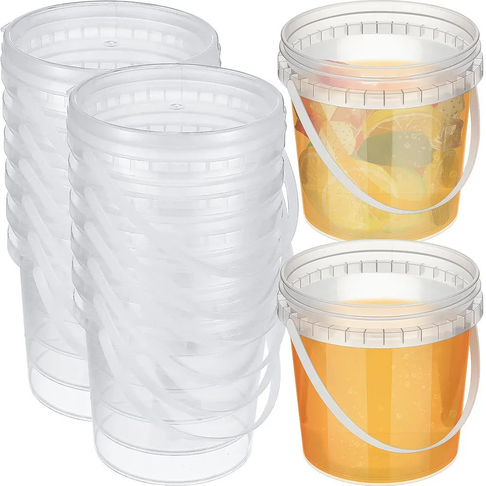 Wholesale 32oz Clear Plastic Buckets With Handle Drink Rum Buckets ...