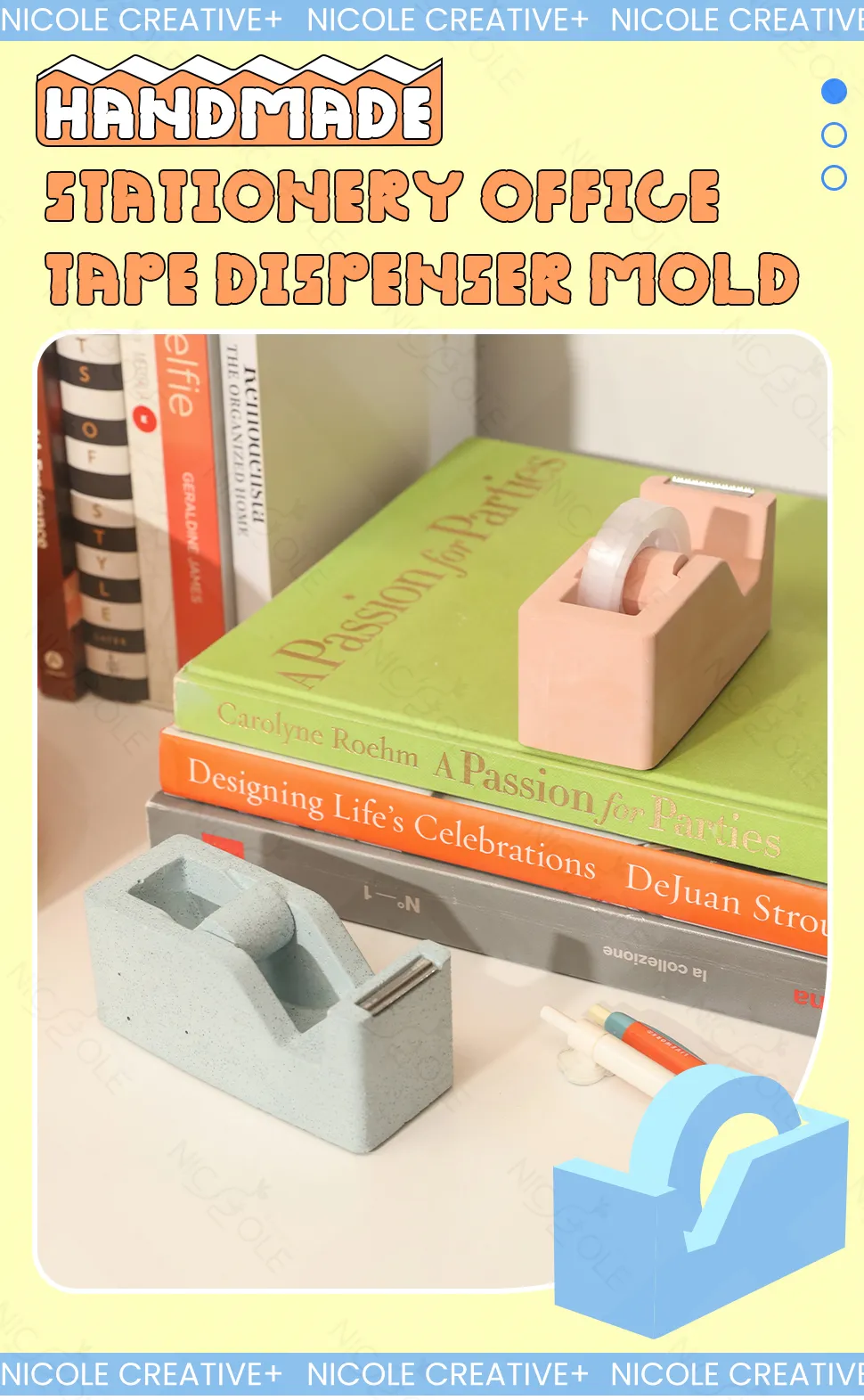 DHgate.com:Handmade Silicone Mold for Jesmonite Concrete Tape Dispenser ...