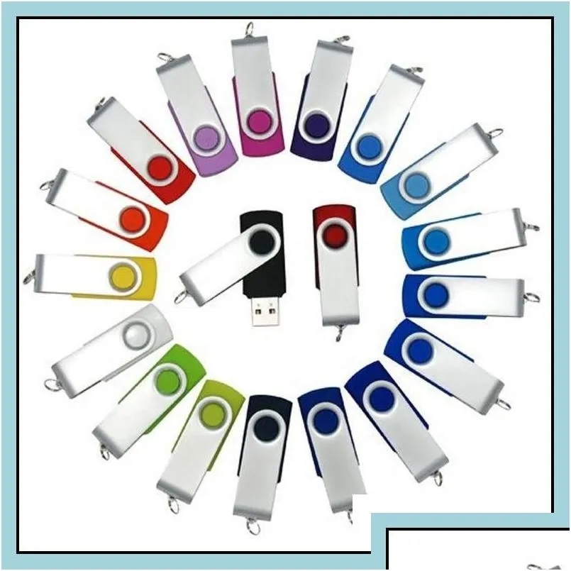 Rotating 32GB USB Flash Drive - Colorful, Durable, Metal Body - Data ...