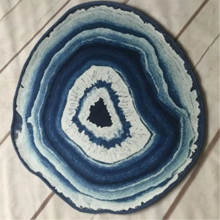 Nordic 3D Printed Round Wood Circle Carpet With Non Slip Grip For ...