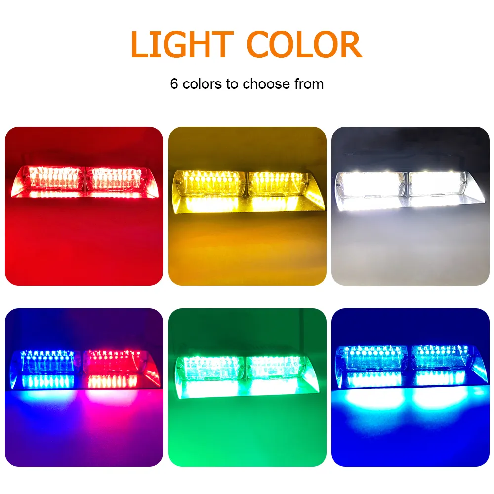 Led Emergency Strobe Lights - 16 LED Vehicle Warning Lamp with Suction ...