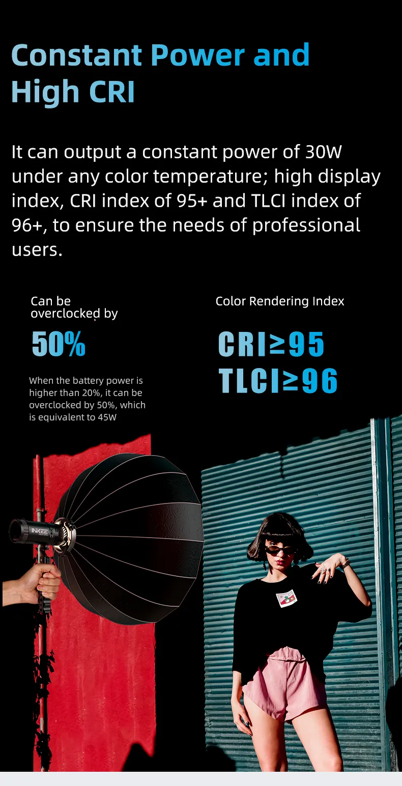 INKEE Gold Crow GC30: 30W LED Video Light 2700K 6500K Waterproof ...