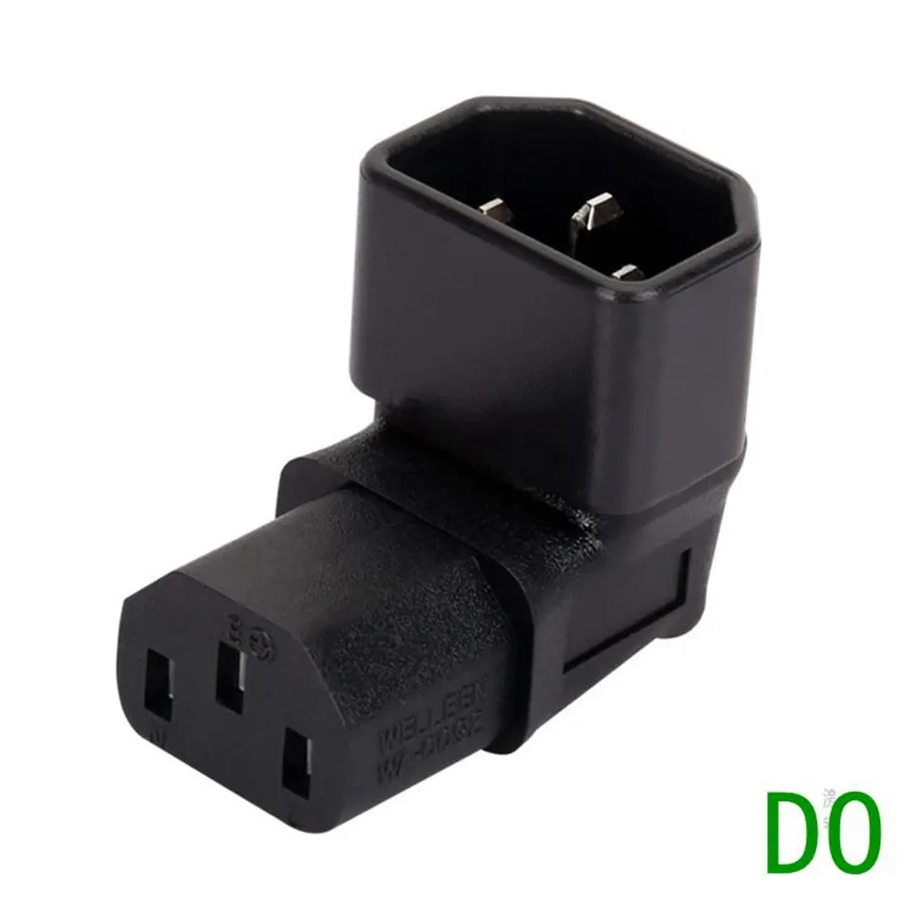 IEC C14 to C13 Angled 90 Degree Upward Male to Female Power Adapter ...