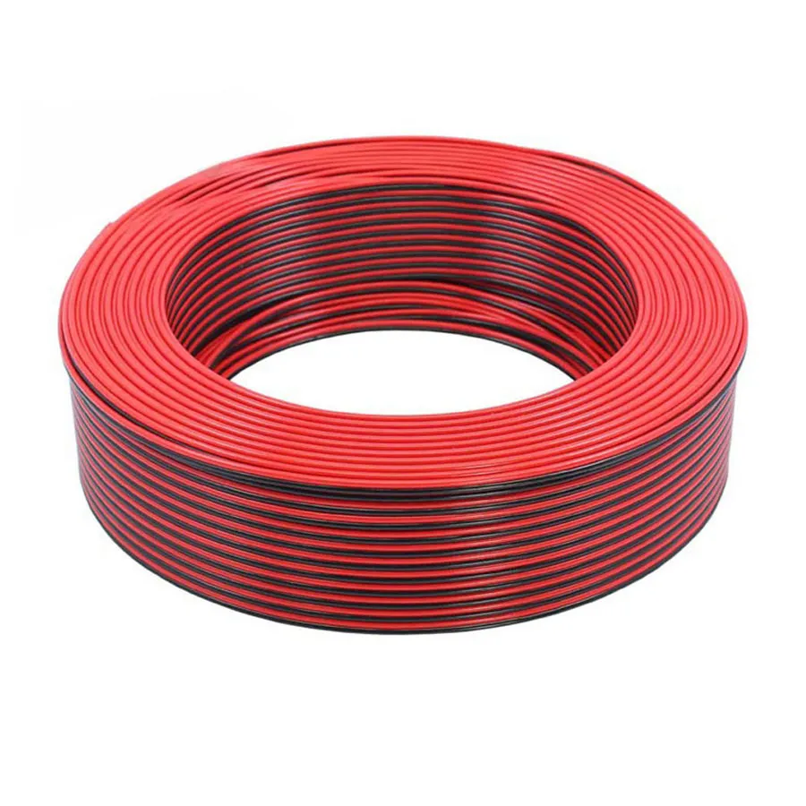 2 pin PVC insulated electric cable with red and black wires, 26 to 14 ...