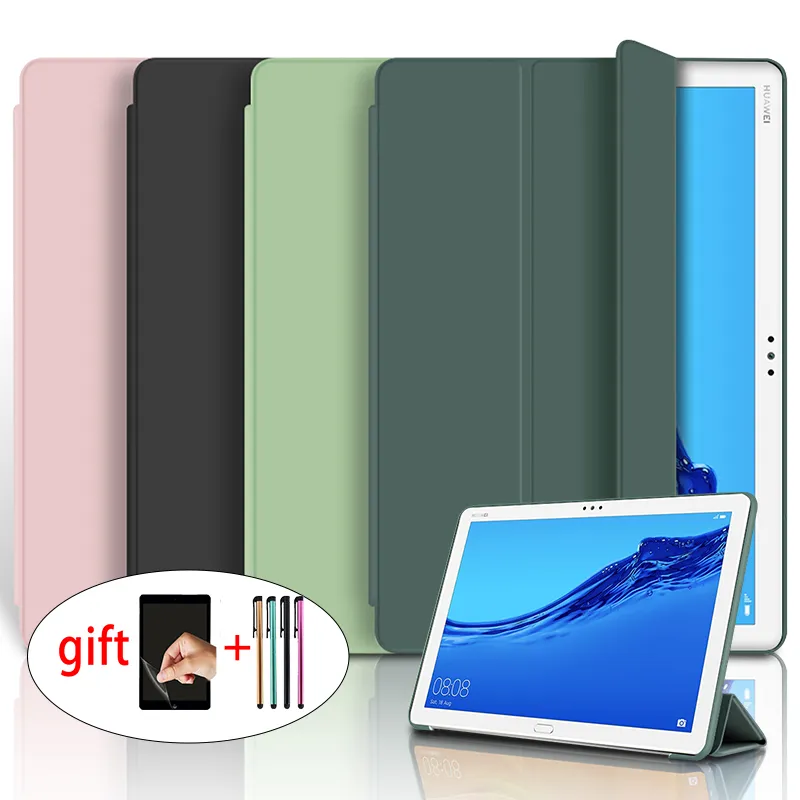 Leather Folio Case+Film+Stylus Magnetic Stand Cover for Huawei MediaPad ...
