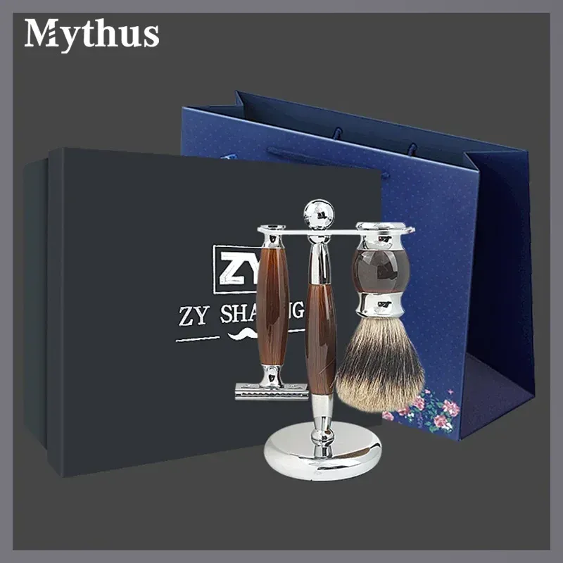 Men Shaver Set Classic Safety Razor Shaving Kit With Brush, Bowl, Stand ...