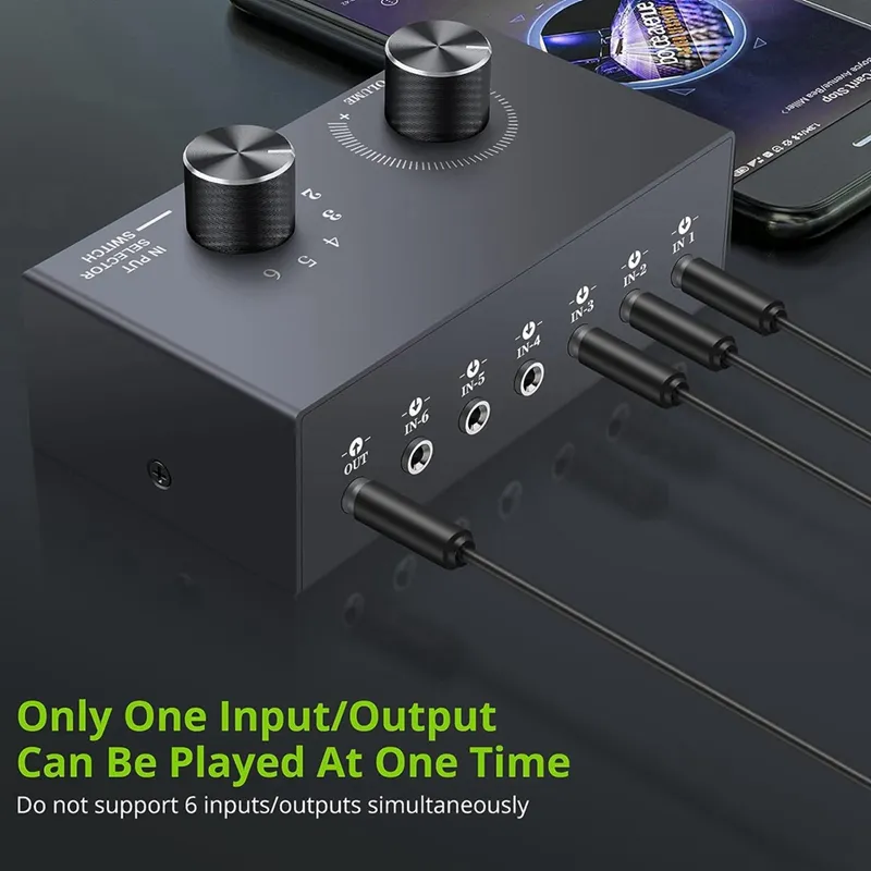 5mm Audio Jack Splitter: 6 Port Bidirectional ABS Switcher, 3.5mm ...