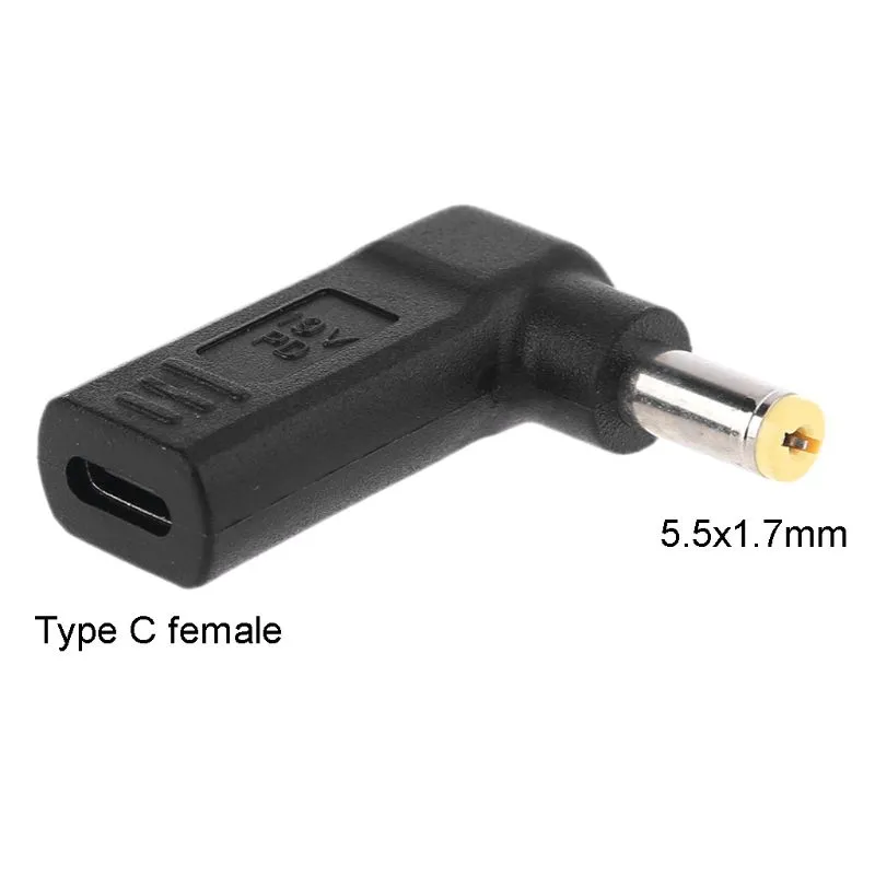 USB Type C to DC eu plug converter - Female to Male 5.5x1.7mm ...