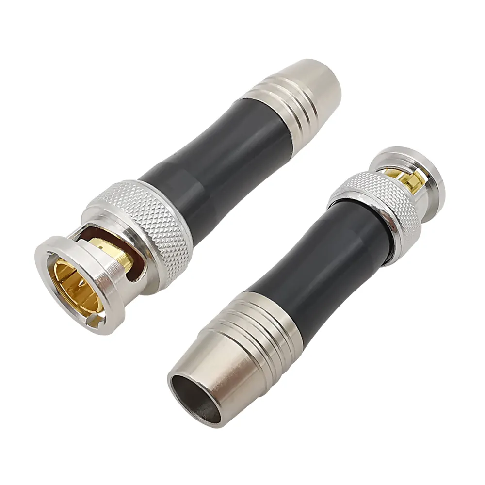 75-5BNC Soldering BNC Male Plug Connectors, Gold-Plated Video Cable HD ...