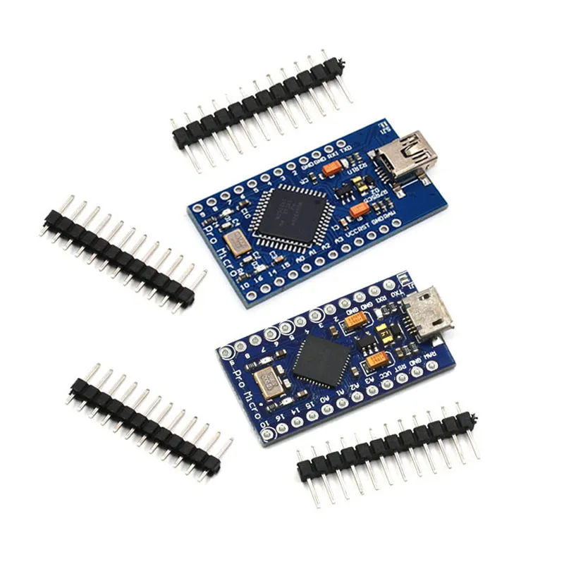 Pro Micro ATmega32U4 5V 16MHz Microcontroller Board with 2-Row Pin ...