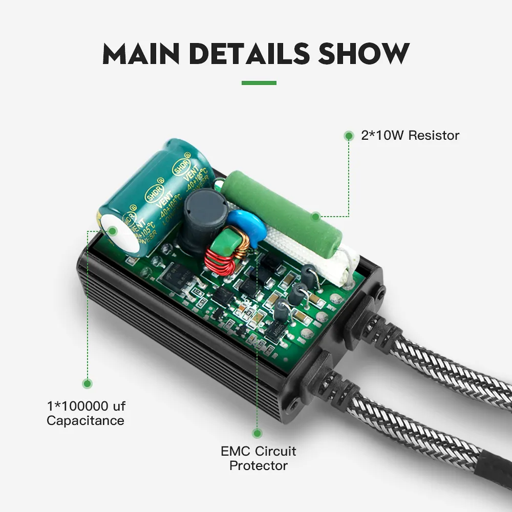 Load Resistor Canbus Anti-Flashing Decoders for LED Headlight Bulbs ...