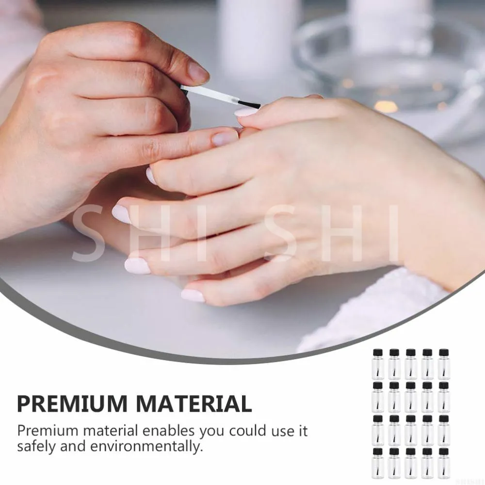 DHgate.com:Clear Plastic Nail Polish Bottles with Brush for Refillable ...
