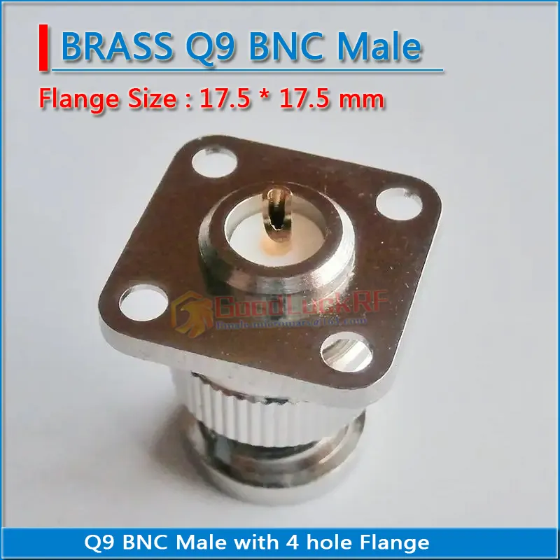 Wholesale Q9 BNC Male Vie Plug 4 Hole Flange Panel Mount Solder Cup Adapters Nickel Brass RF ...