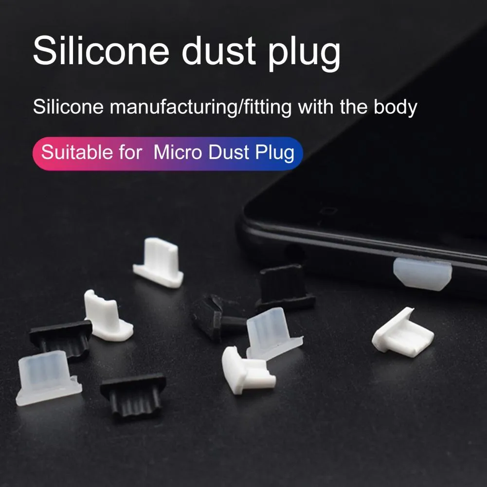 USB Dust Plug Charger Port Cover Cap Mini Anti-Dust Silicone Micro-USB ...