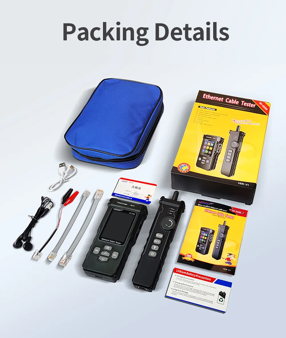 Network Cable Tester Tracker with Ping/PoE - Noyafa NF-8506 LCD Display ...
