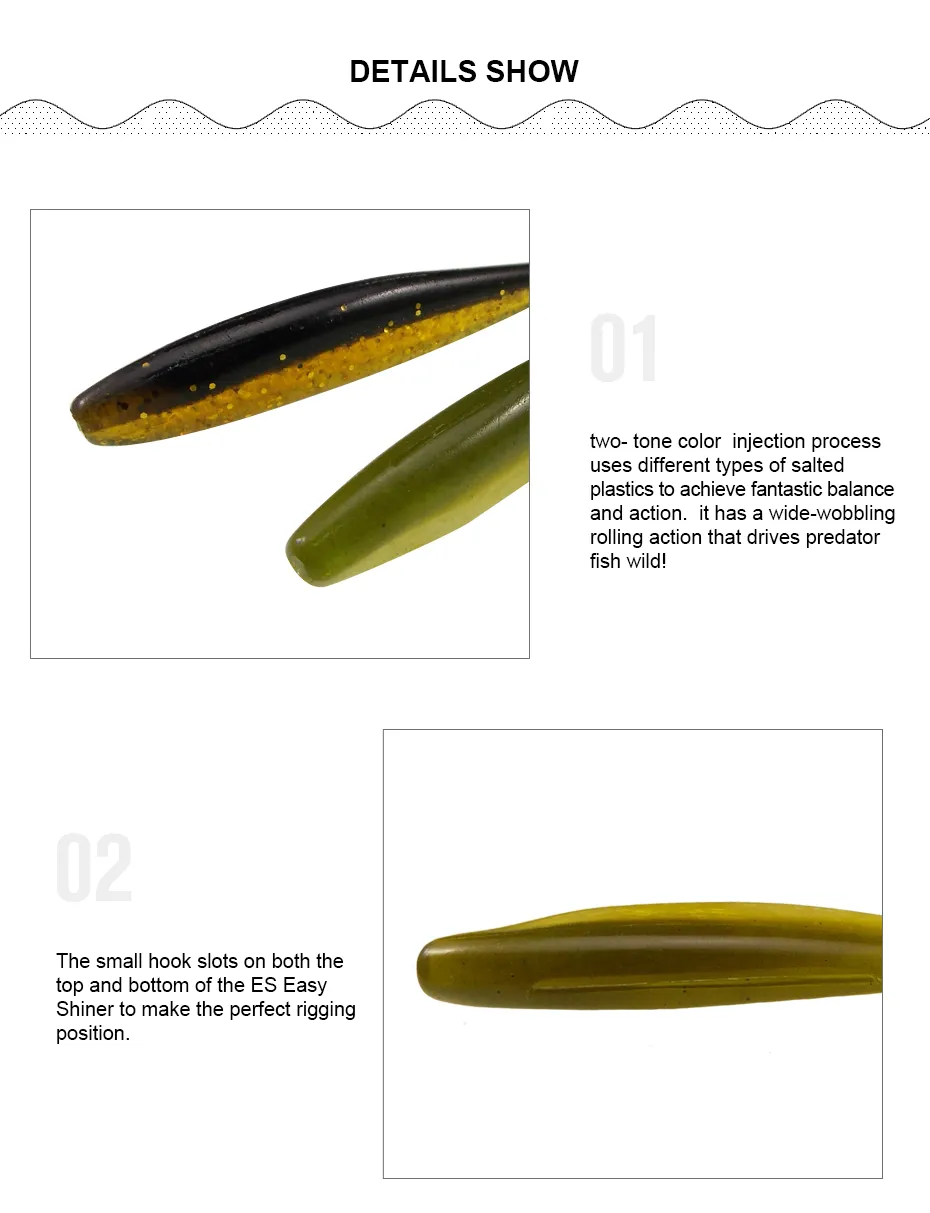 KESFISHING Soft Fishing Baits Paddle Tail Shad 50mm 0.8g Soft Rubber ...