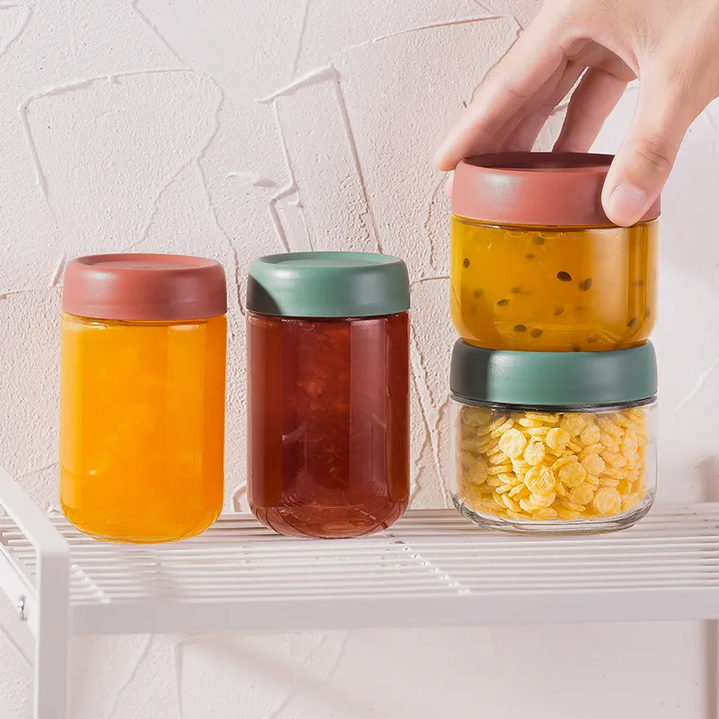 Glass Cream Jars 280ml and 450ml Sealable Food Storage Containers for ...