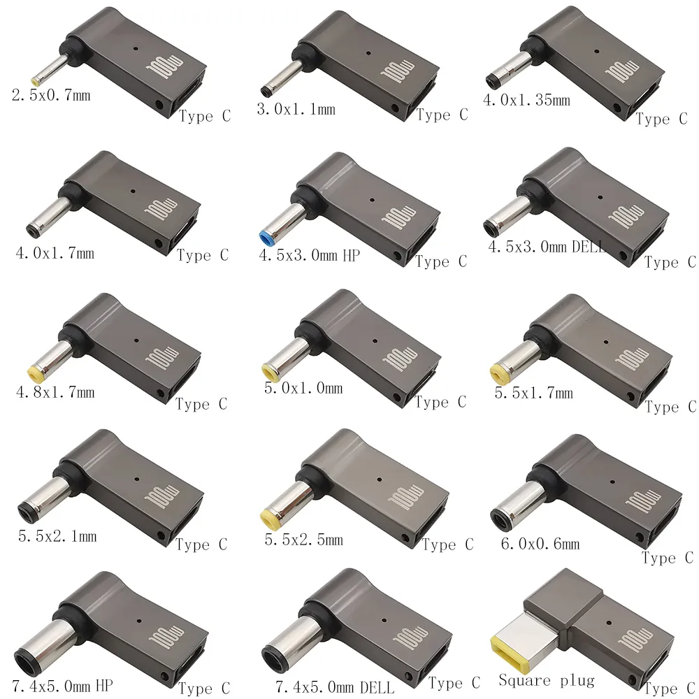 Laptop Charger Type C Power Adapter - 100W USB C to DC Male Plug ...