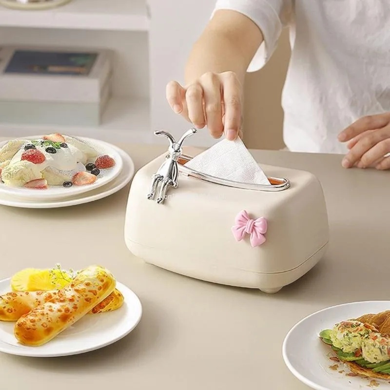 Refillable Tissue Box with Spring Napkin Holder Rack for Bathroom Use ...