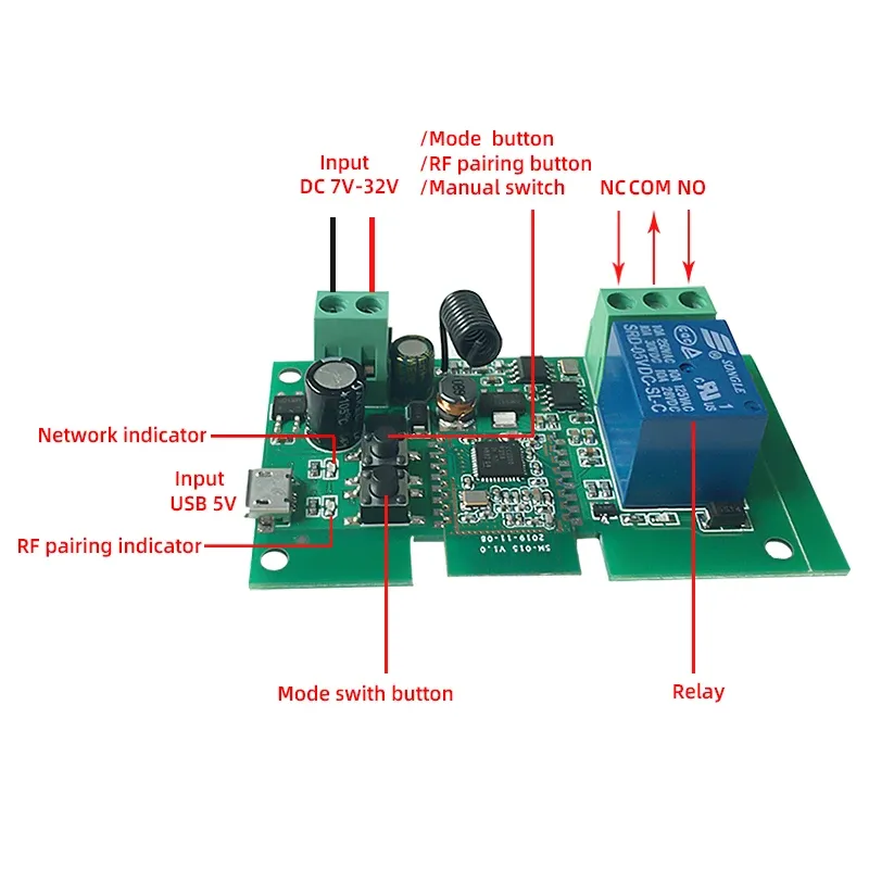 DHgate.com:Smart Zigbee Tuya eWeLink Switch Module 1CH RF Relay for ...