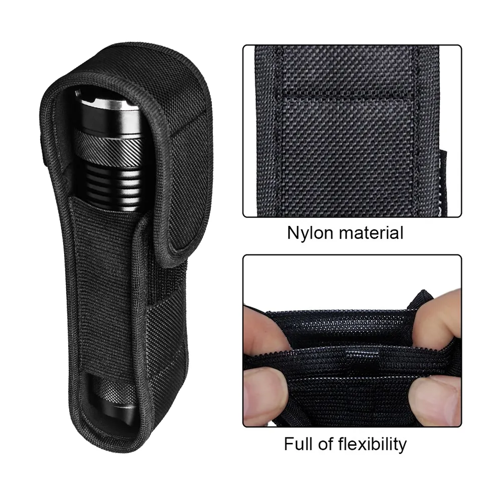 Tactical Molle Forehead Flashlight Pouch With LED Torch Holster Ideal ...