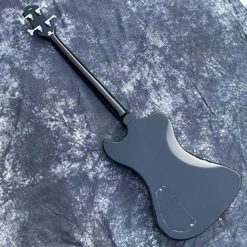 White Electric Bass Guitar 4 String Thin Body 43 Inch Solid Basswood ...