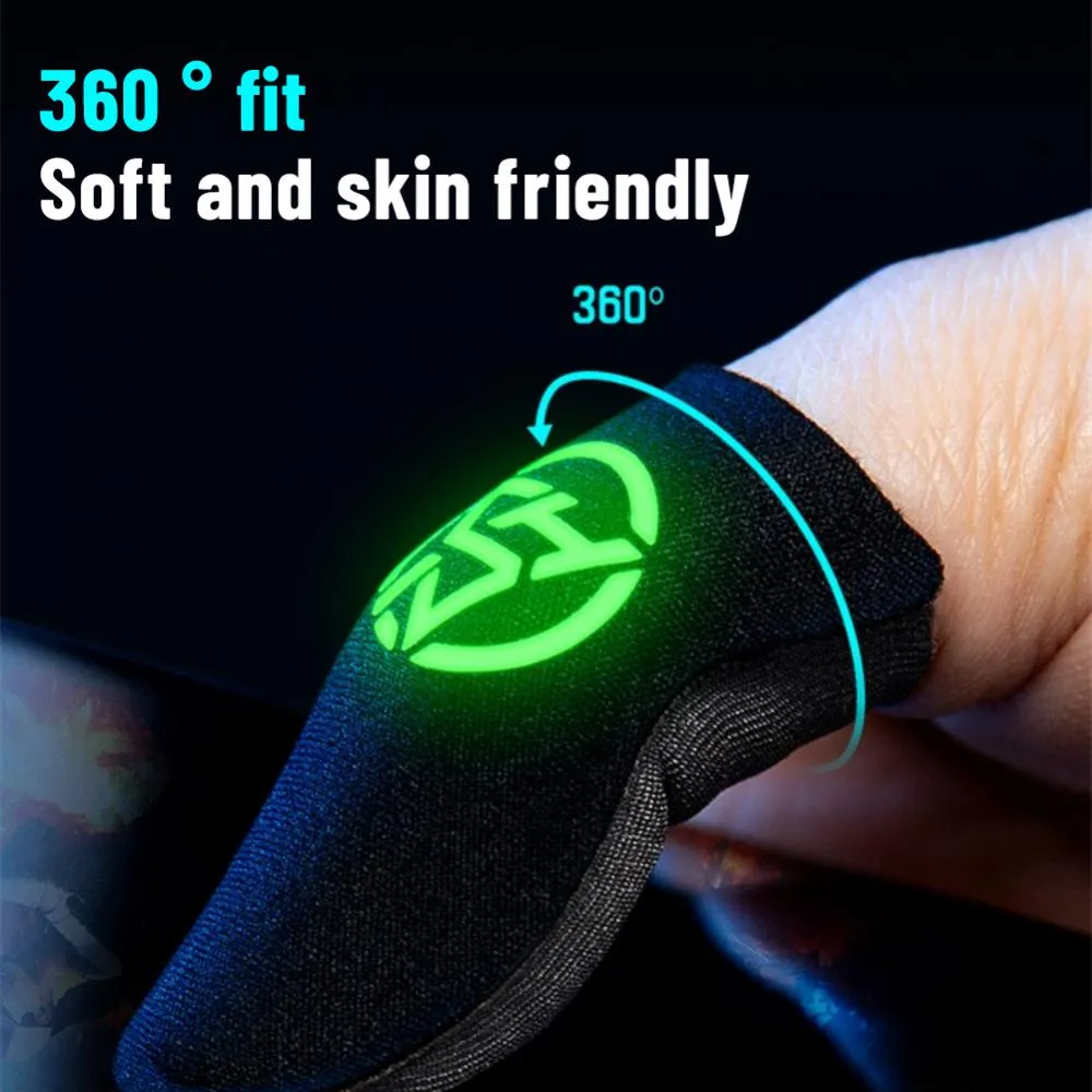 Luminous Breathable Finger Sleeve Gloves for Mobile Gaming: Sensitive ...