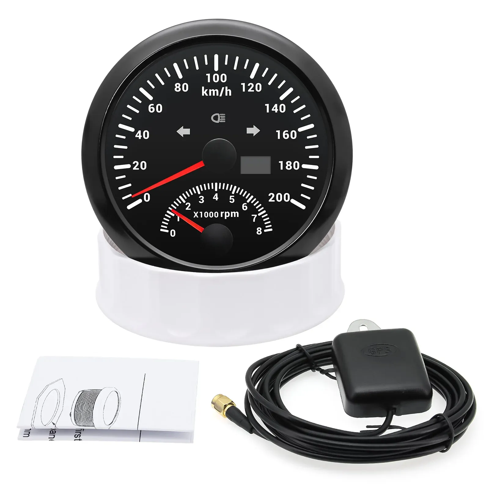 DHgate.com:Red Light 2-in-1 GPS Speedometer & Tachometer, 85mm Dual ...