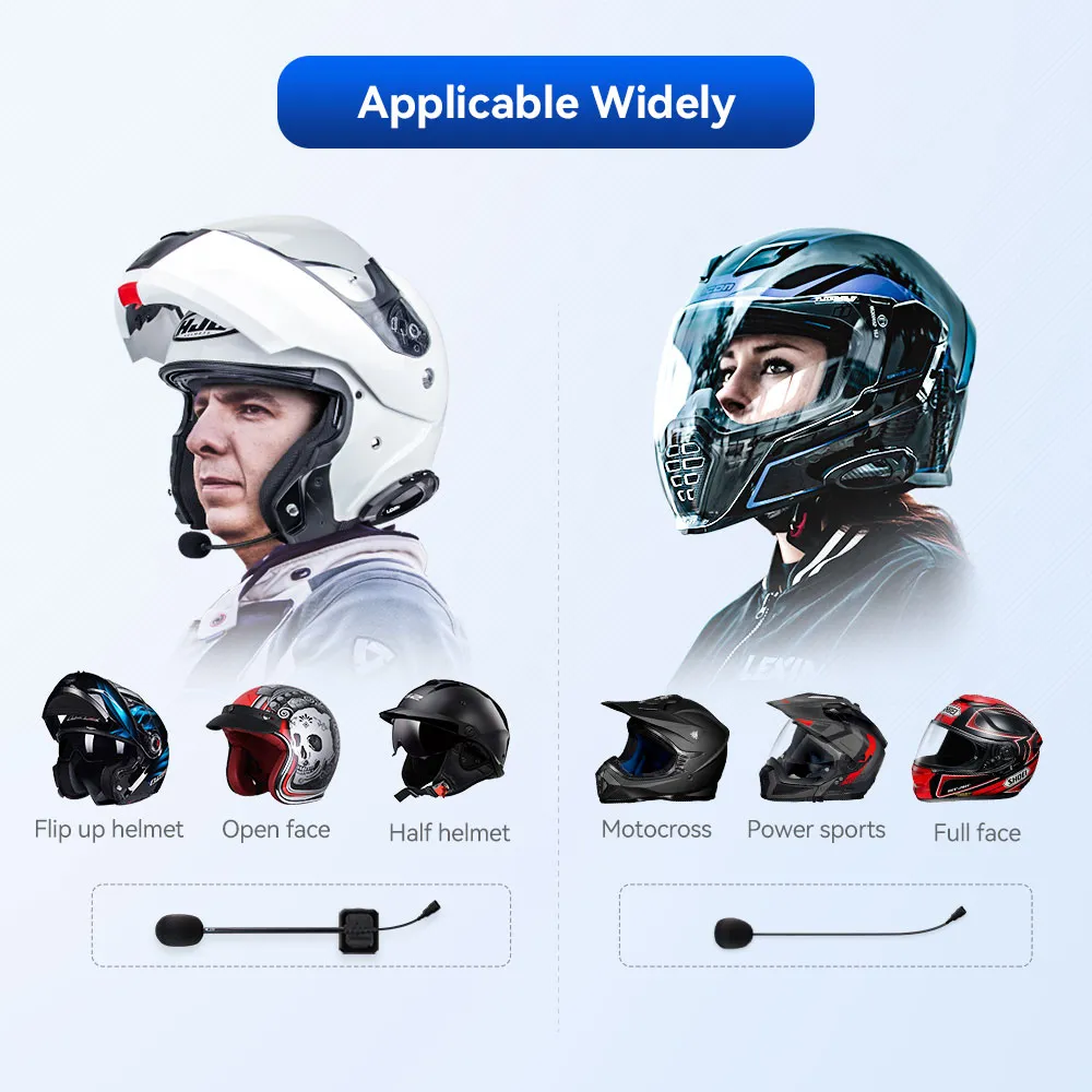 40mm Motorbike Intercom Headset & Clip Accessories, Perfect for Full or ...