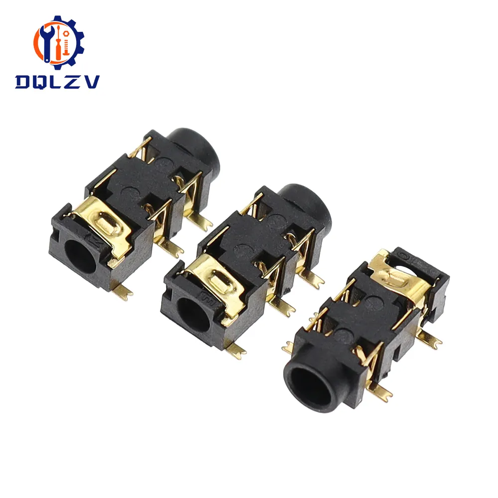 5mm Gold-Plated SMT Headphone Jack Socket - 5-Pin SMD Audio Connector ...