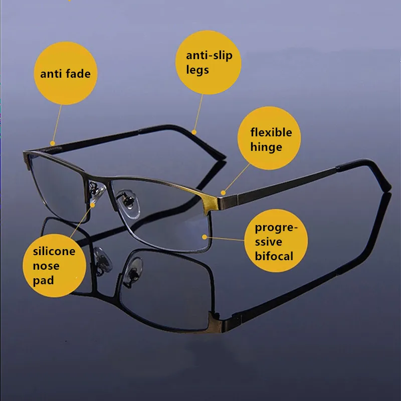 Progressive Reading Glasses Multifocal Bifocal +1.5 Magnifying ...