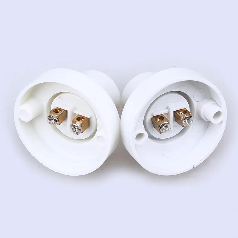 Round E14 White LED Lamp Screw Base Adapter Light Bulb Socket Converter ...