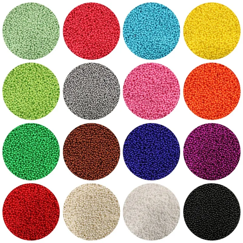 2mm Czech Glass Seed Bead Charms Round Loose Spacer Beads for Jewelry ...