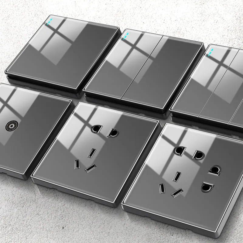 DHgate.com:250V Acrylic Flat Panel Concealed Wall Switch Socket Set ...