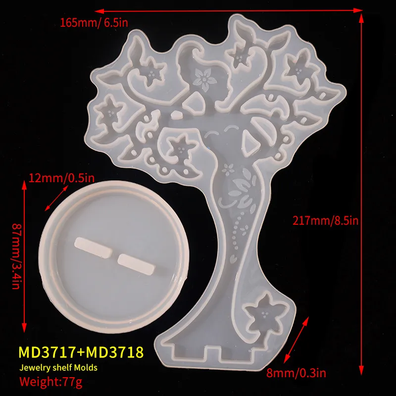 Silicone Jewelry Display Shelf Mold for Pendant Earring Necklace Resin ...