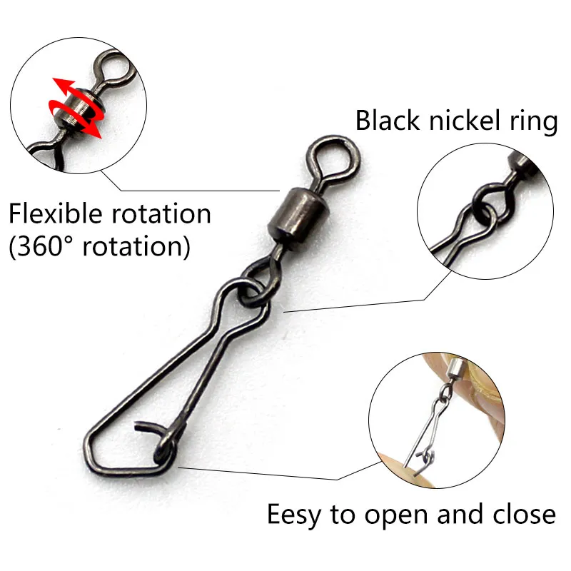 Carp Fishing Hook Connector Snap Ring Swivels Method Feeder Line Stop ...