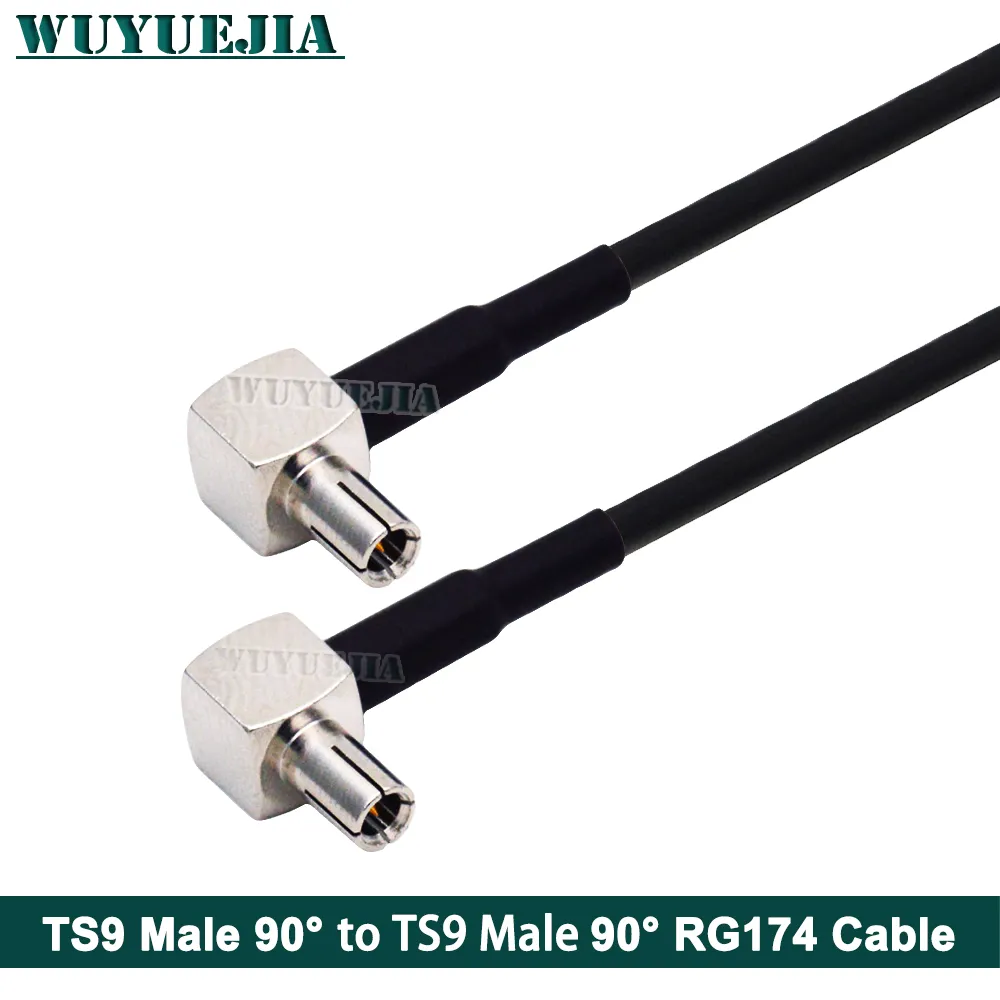 TS9 Male Right Angle Plug to TS9 Female Jack RG174 Coaxial Cable 10 cm ...