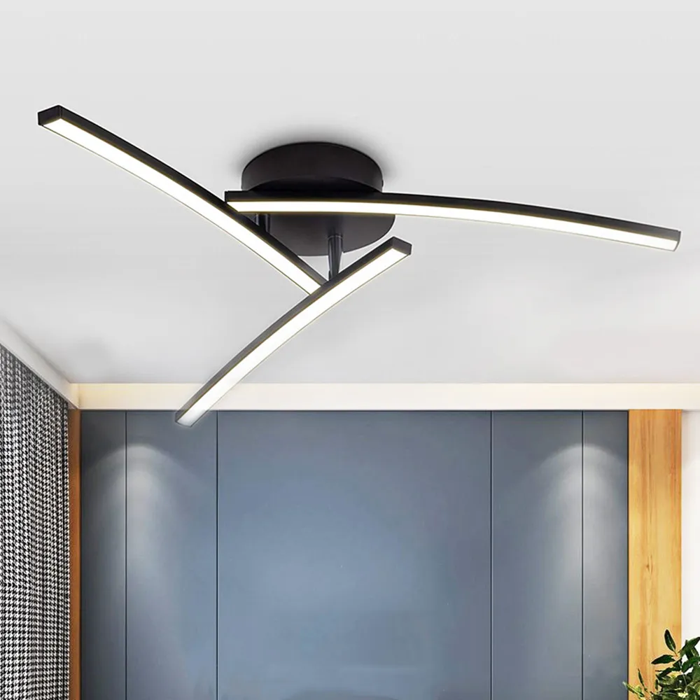 Aluminum Wave Ceiling Light | Modern LED Chandelier for Living Room ...