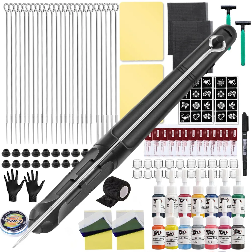 Hand Poke Tattoo Kit: Professional Needles, Ink, & Accessories For ...